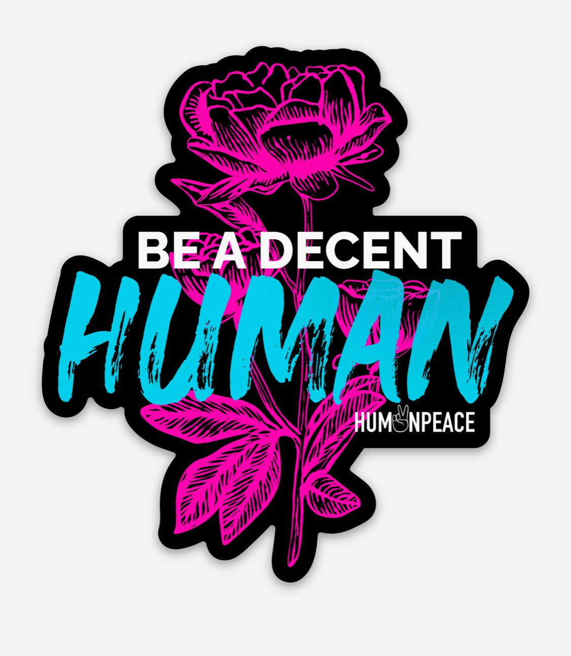 HPS-120 BE A DECENT HUMAN DECAL – HUMANPEACE